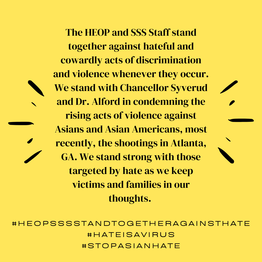 SSS Stands Against Acts of Discrimination | TRIO Student Support Services
